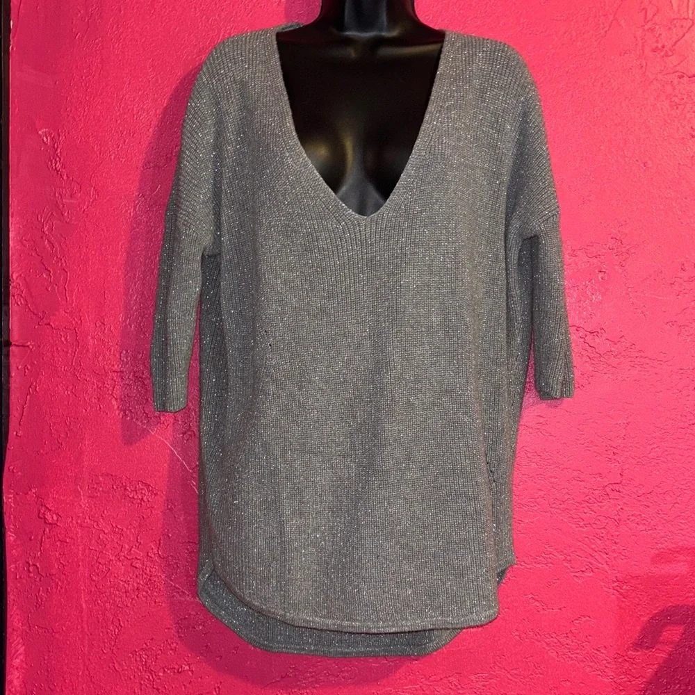 Express | Sweaters | Express Vneck Tunic Womens Sweater With Metallic ...